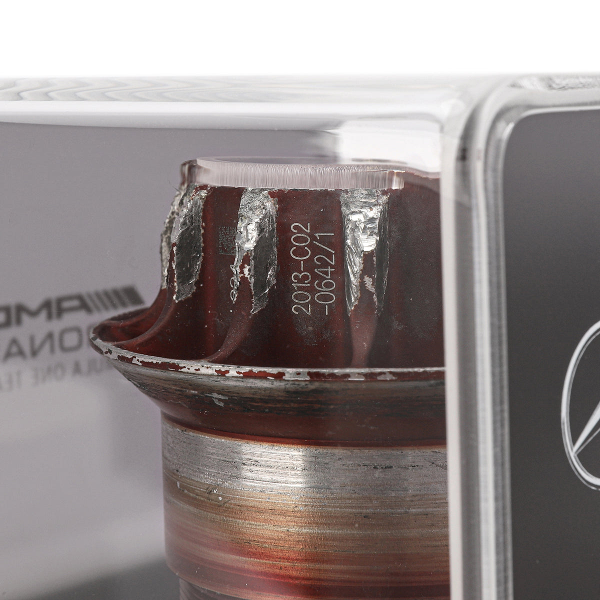 Mercedes-AMG Petronas 2013 Grand Prix Used Red Wheel Nut in Display Ca ...